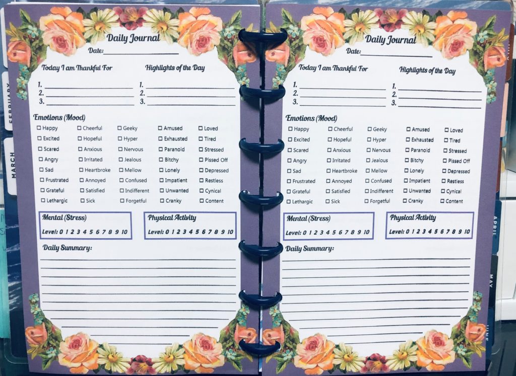 Daily Journal for Self Care